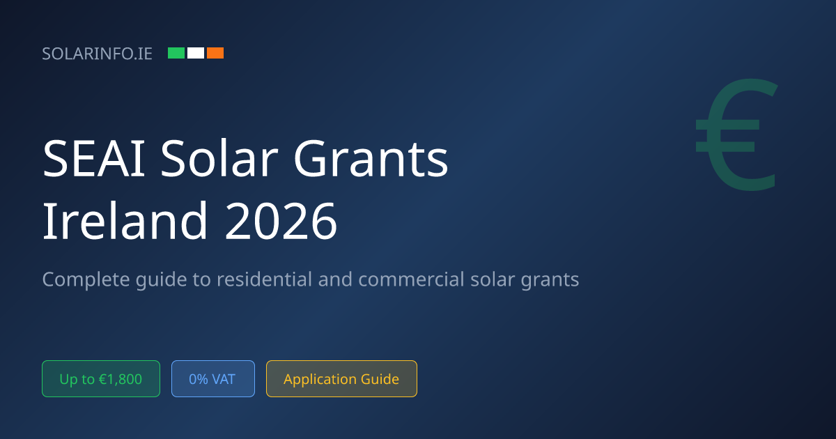 SEAI Grants 2026: Solar Panel Grant Up to €1,800 | Full Guide